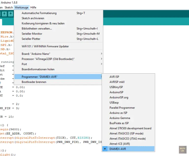 Diamex Prog-S2 | Arduino IDE – Baltic Lab