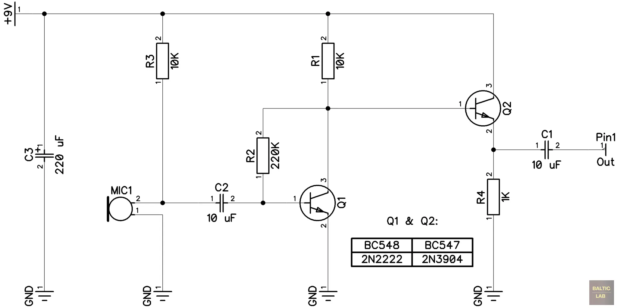 Simple Microphone Preamplifier – Baltic Lab